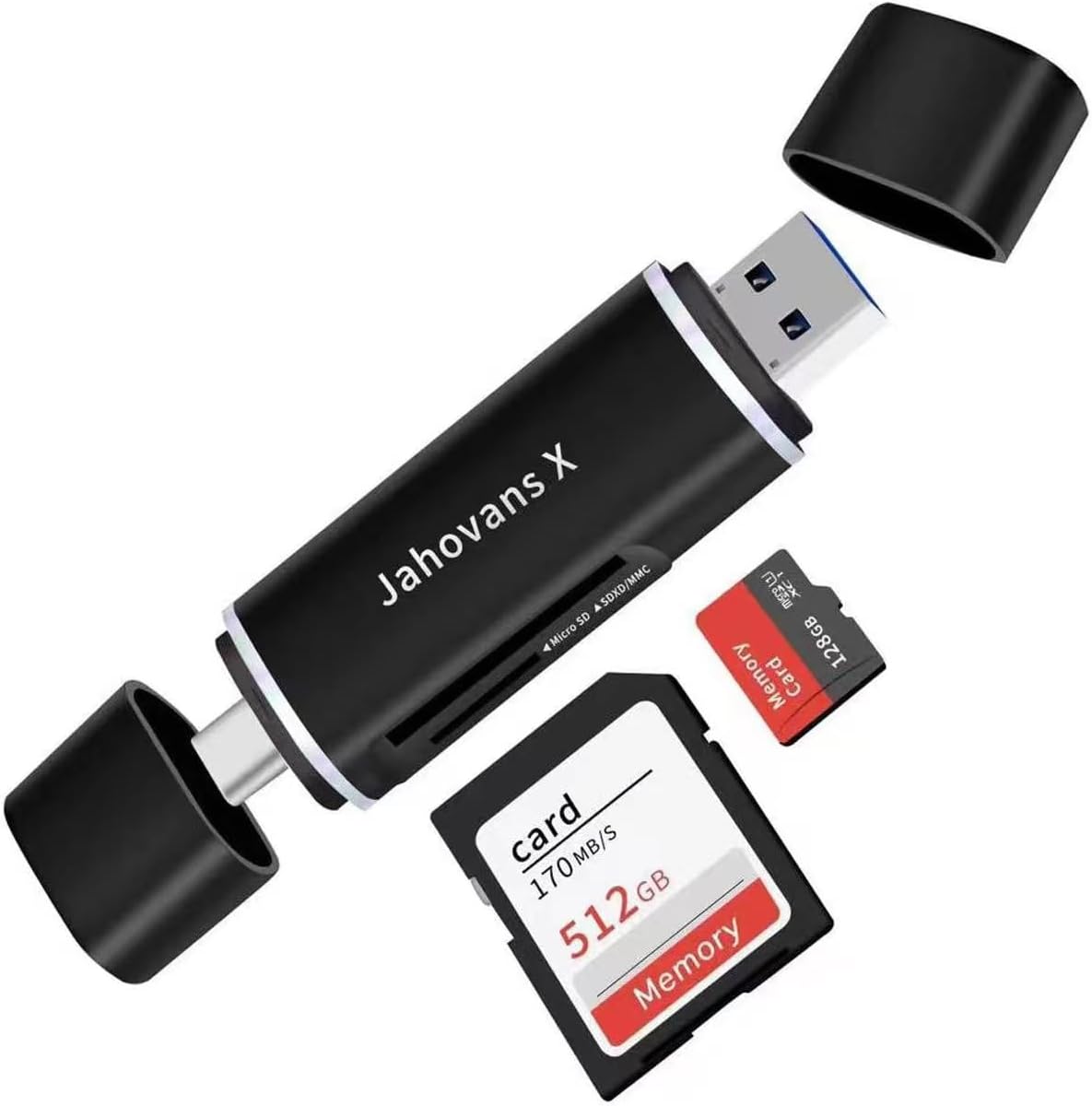 USB SD Card Reader, Dual Connector USB C USB 3.0 Memory Card Reader ...