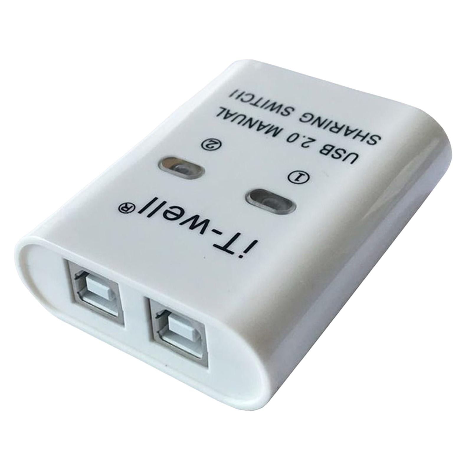 USB Sharing Device 2 in 1 Switch 2-Port Manual KVM White - Walmart.com