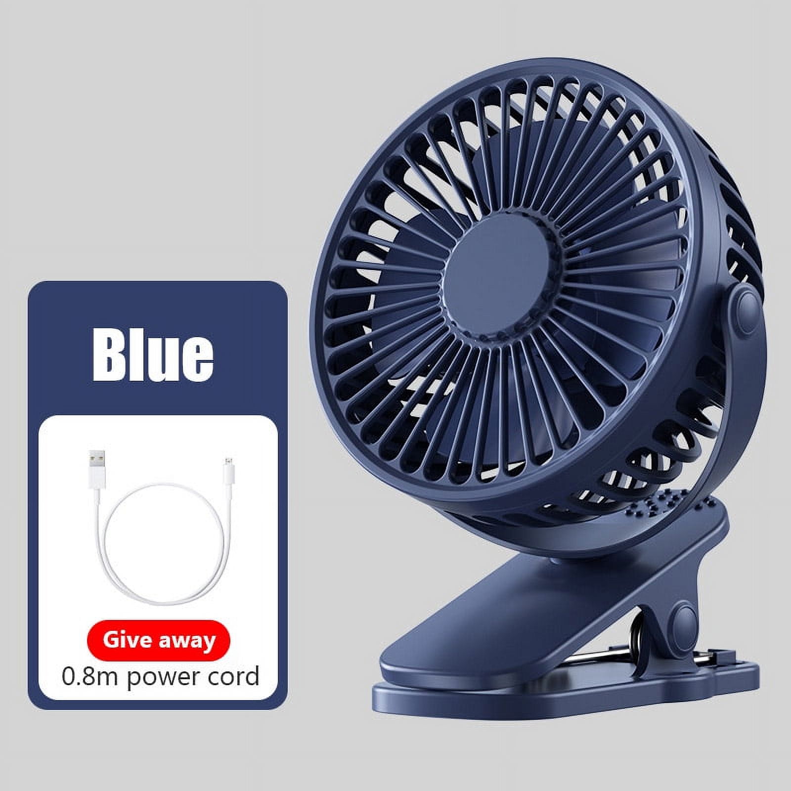 USB Silent Desktop Fan Rechargeable Battery Fan Strong Wind 3 Speed ...