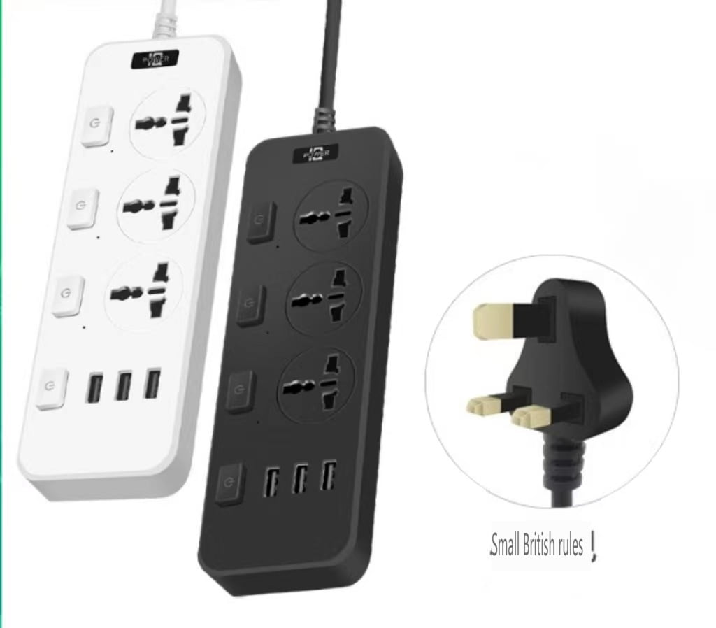 USB Smart Power Strip with High Temperature Flame Retardant, Household Power Board with Cord, US ...