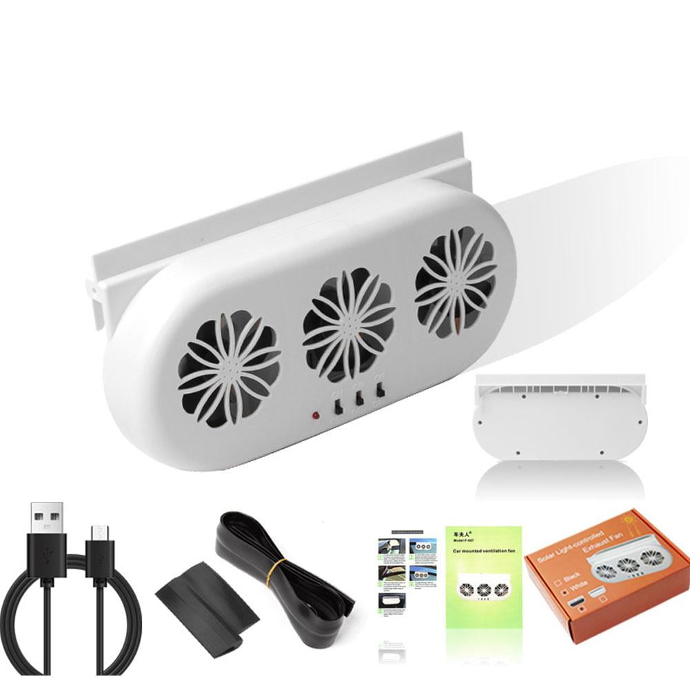 USB/Solar Powered Car Mounted Fan, Window Fan, Car #air# Circulation ...