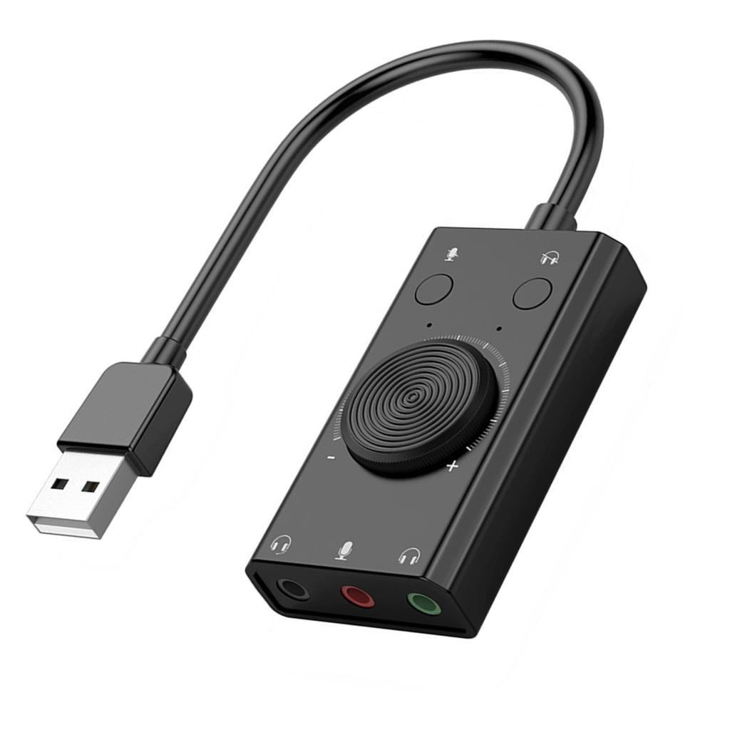 USB Sound Adapter External Sound Card 3.5mm Headphone Microphone Port ...