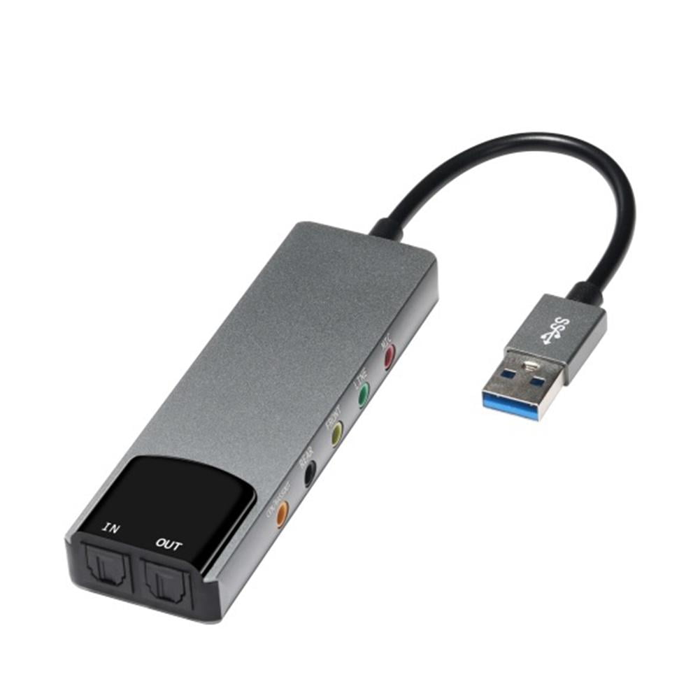 USB Sound Card 7.1 5.1 Channel External Audio Card SPDIF Optical for PC ...