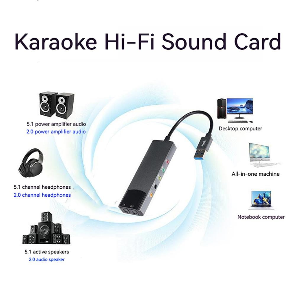 USB Sound Card 71 51 Channel External Audio Card SPDIF Optical for PC ...