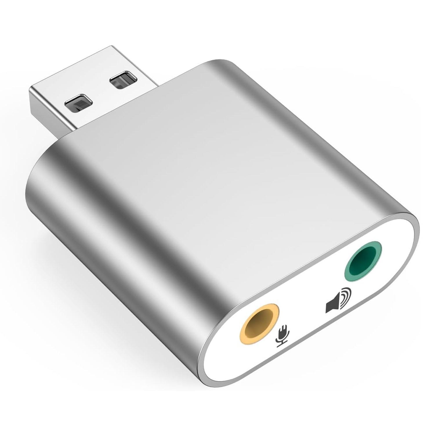 USB Sound Card, USB to Audio Jack Adapter 7.1 Channel External Stereo Sound Card with 3.5mm TRS ...