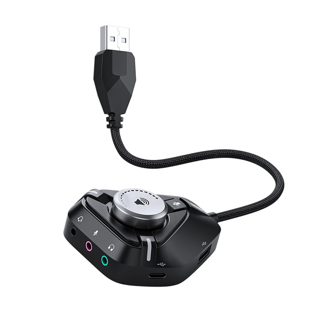 USB Sound Card with 3x3.5mm 2xUSB 1xType C 3.5mm Adapter External Sound ...