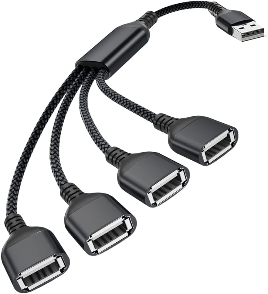 USB Splitter 1 In 4 Out 1FT,USB Y Cable,USB A Male to Four Female ...