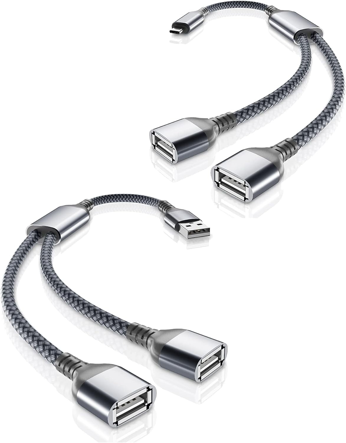 USB Splitter Y Cable 0.3M,USB A 1 Male to 2 Female Extension Cord ...