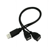 USB Splitter Y Cable, USB A 1 Male to 2 Female Cord Converter, Dual ...