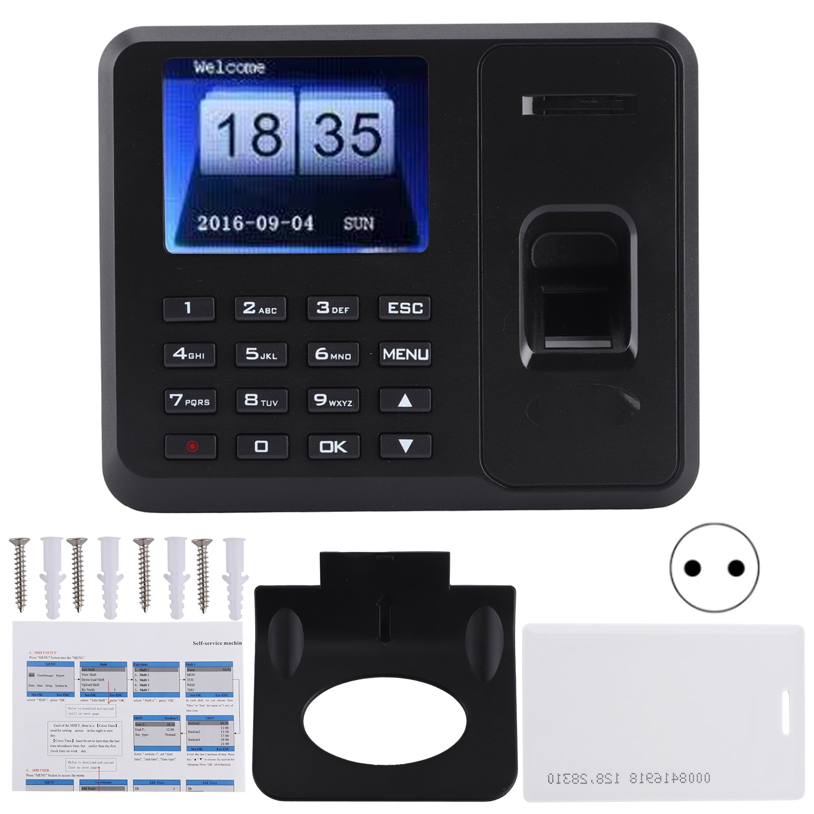 USB Standalone Time Attendance 2.4in TFT LCD Screen Password ...