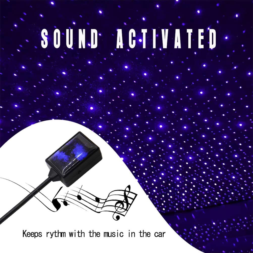 USB Star Light Fantastic Automatic Rotating Star Lights Car Roof Star ...