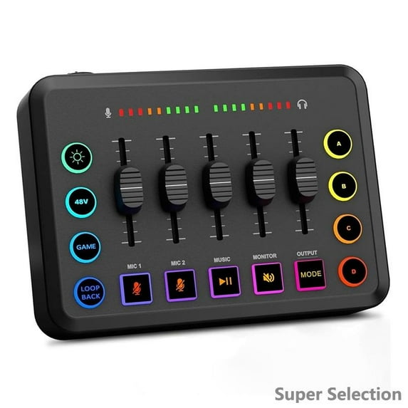 USB Streaming Audio Mixer, RGB Sound Card With XLR Microphone Interface ...