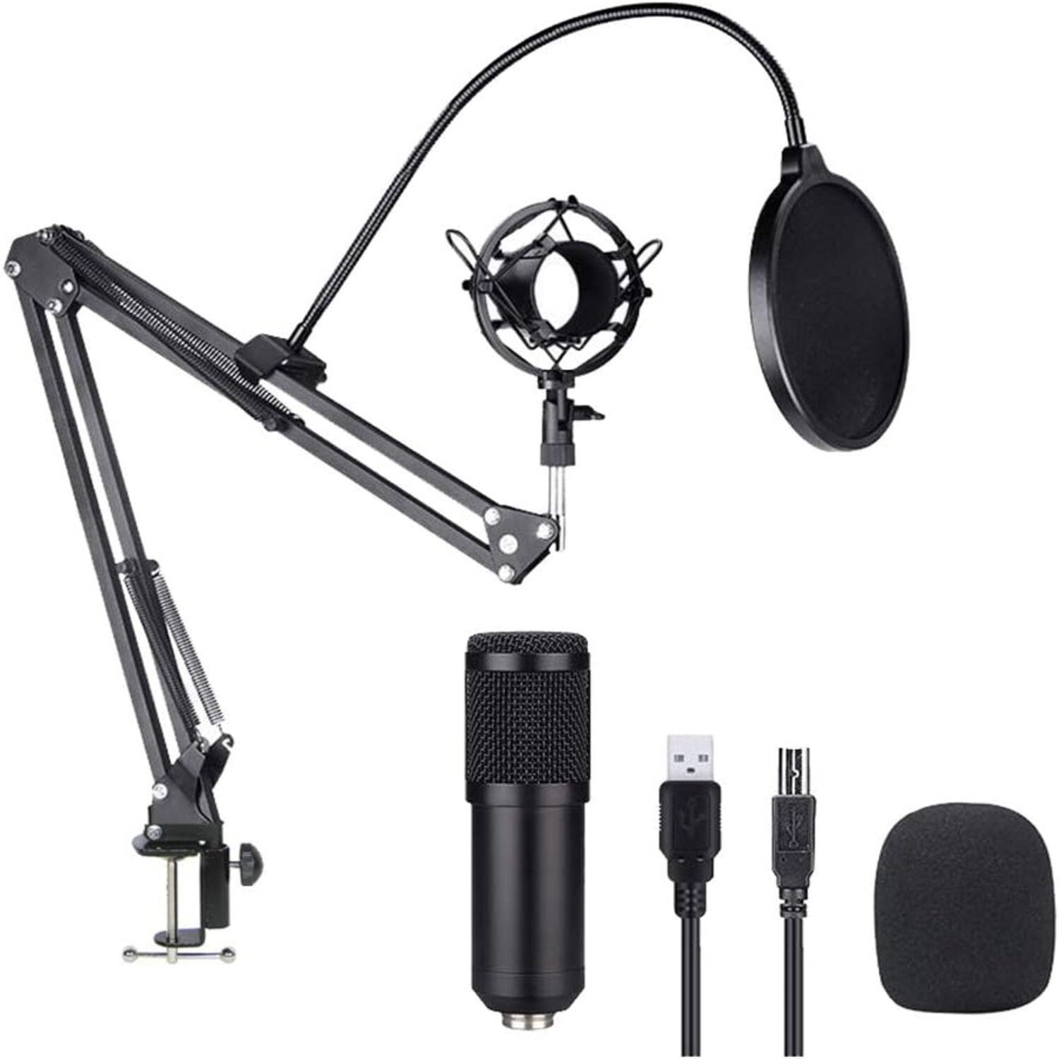 USB Streaming Podcast Microphone Kit, Microphone Set for Music ...