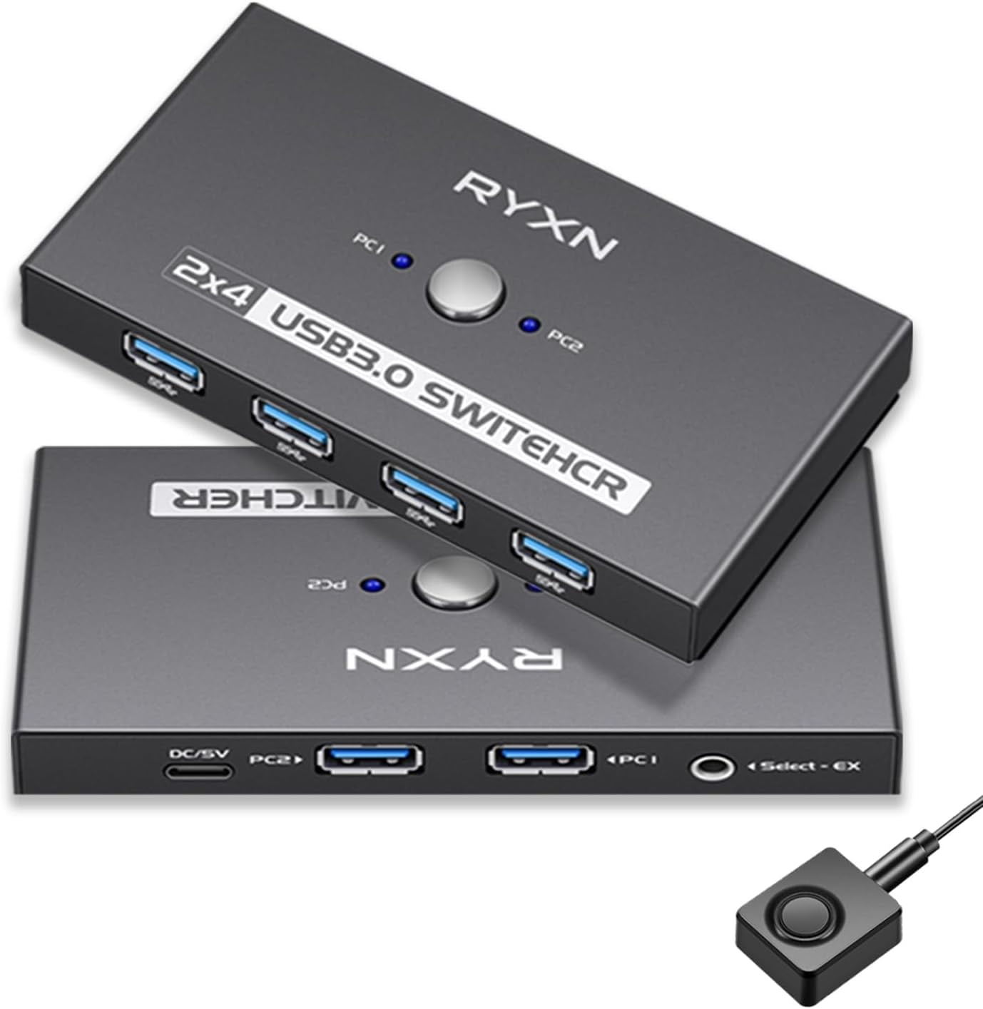 USB Switcher 2 Computers, USB C Switch 2 Computers Share 4 USB 3.0 ...