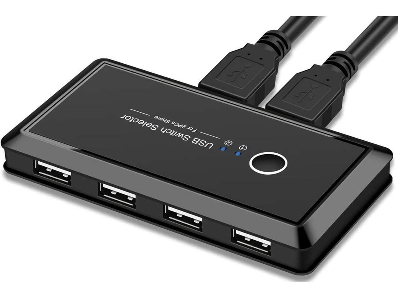 USB Switcher Selector, 4 Port 2 Computers USB 2.0 Peripheral Switcher ...