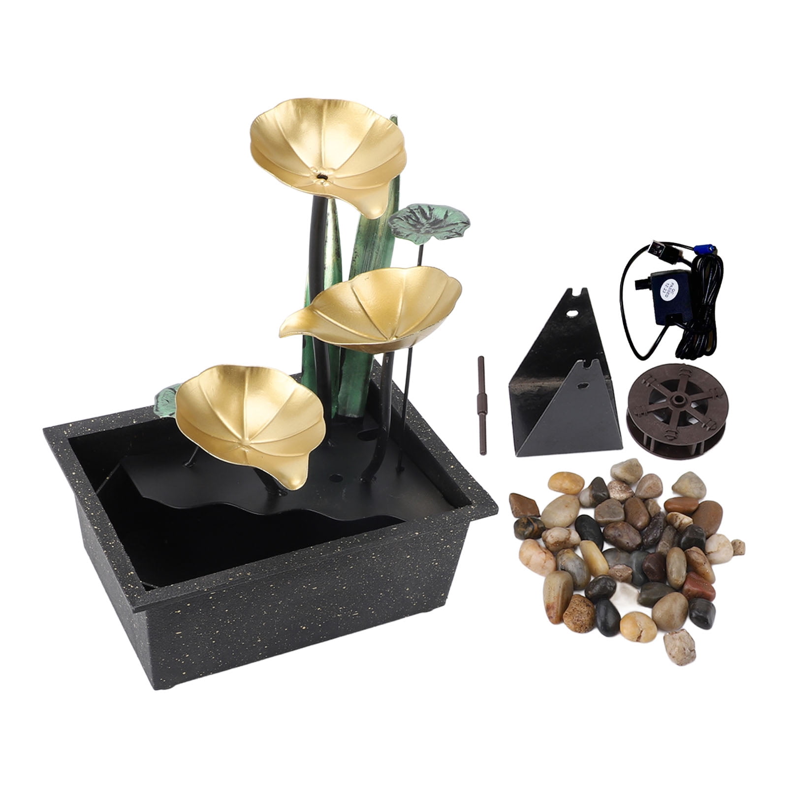 USB Tabletop Fountain Quiet Circulating Water Decorative Iron Desk ...