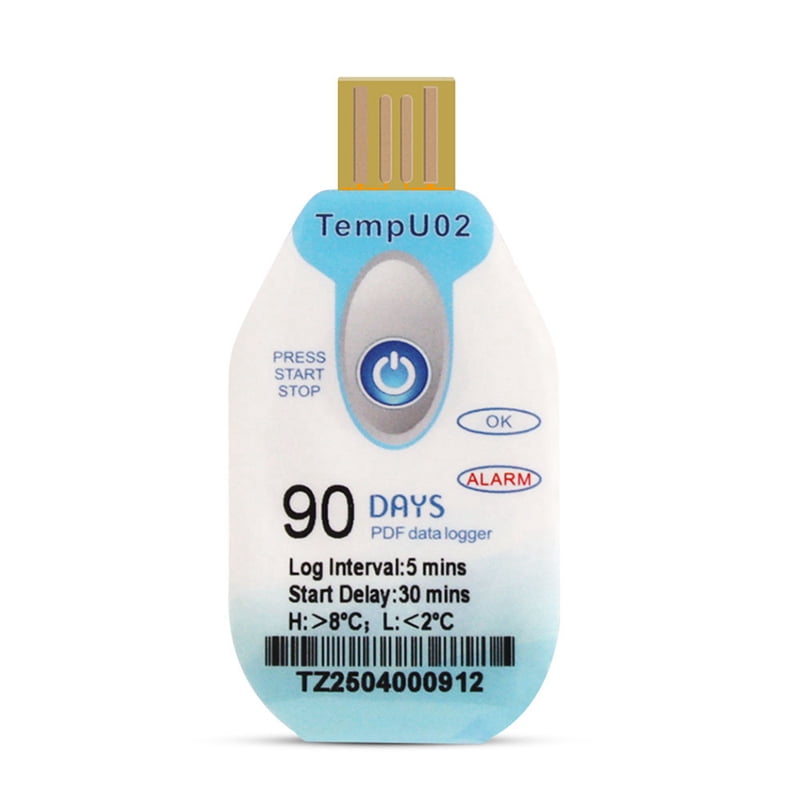 USB Temperature Data Logger Disposable 90 Days PDF Datalogger ...