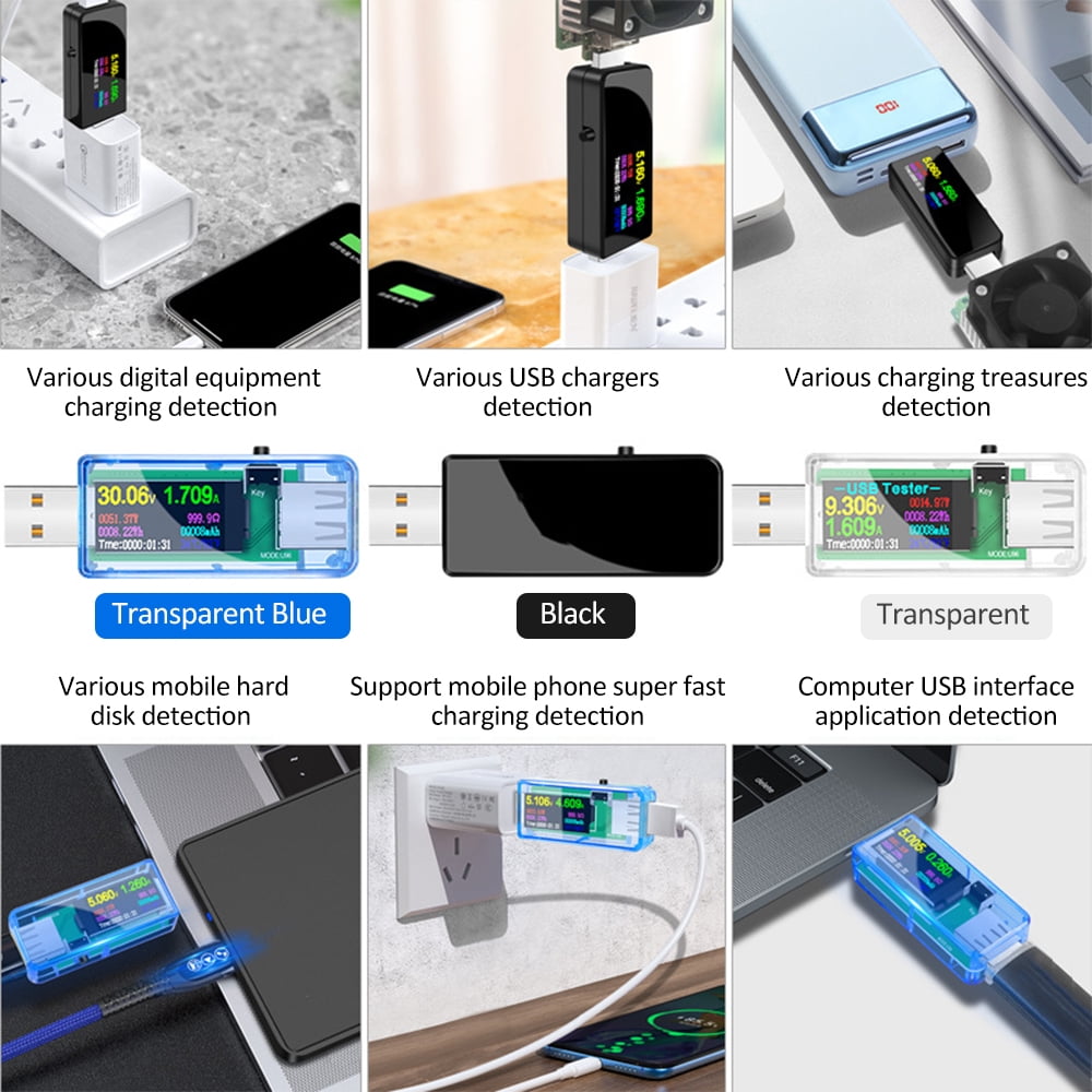 USB Tester,Indicator Color Lcd Meter Voltmeter Voltmeter Wattmeter ...