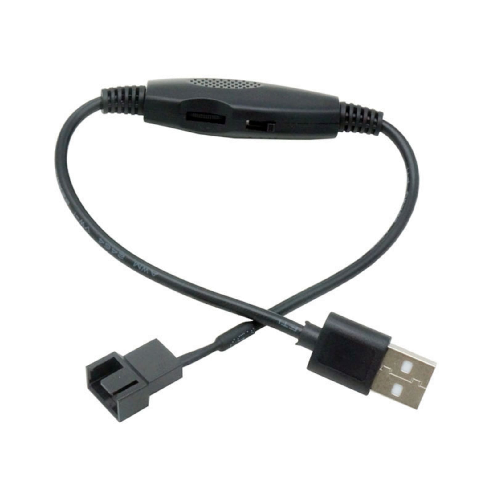 USB To 4Pin PWM 5V To 12V Boost Line USB Sleeved PC Fan Power Adapter ...