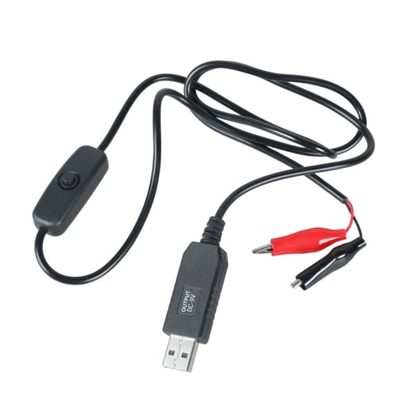 USB To 9V Alligators Clips Cable Voltages Step Up Power Supply Cord ...