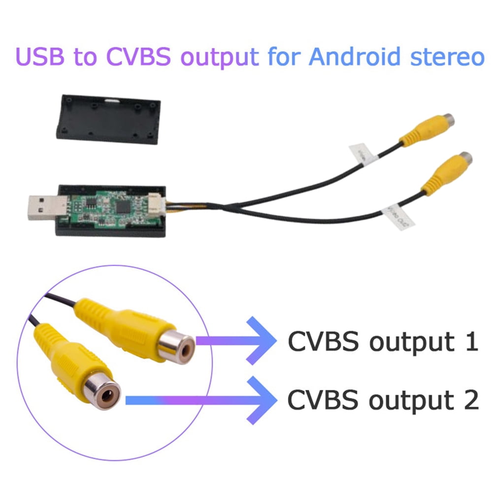 USB To CVBS RCA Video Cable 2 CVBS Output USB To RCA Cable Car Radio Accessories（2Pcs） - Walmart.com