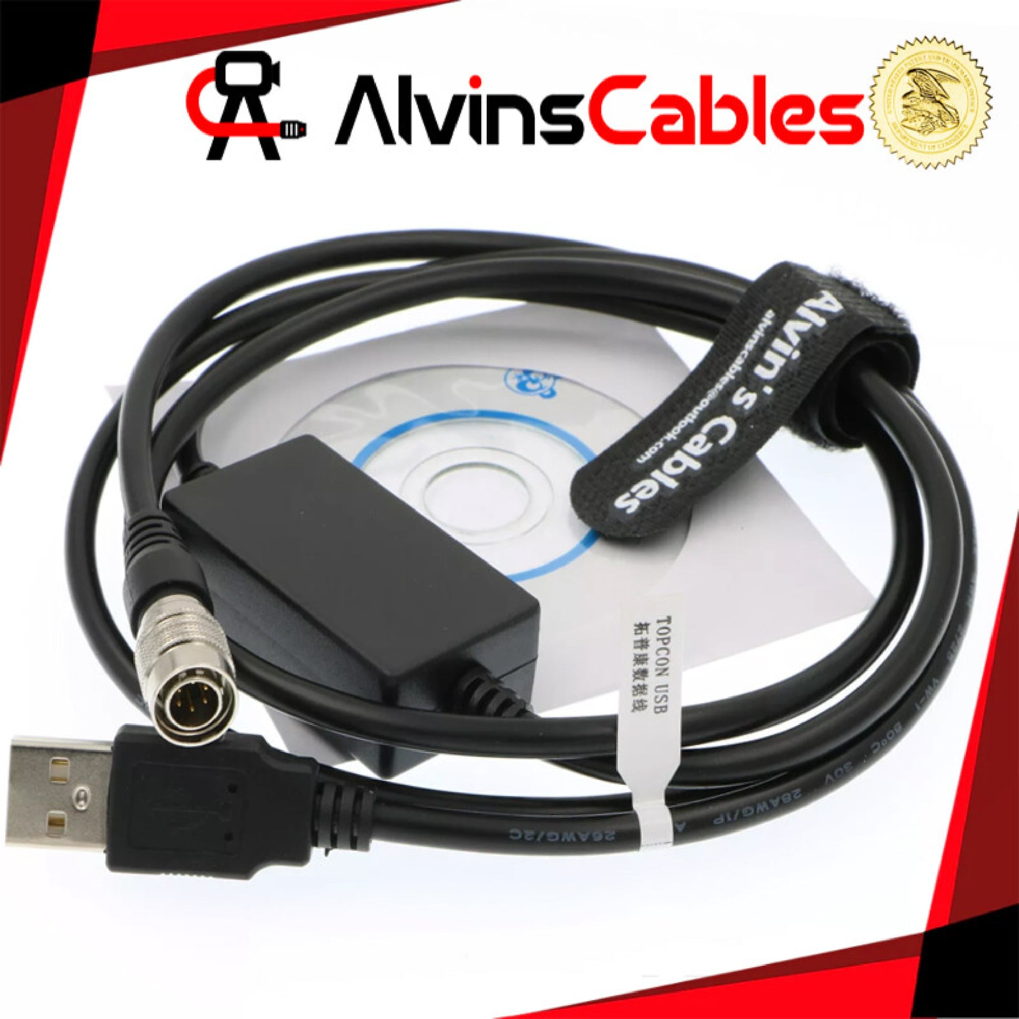 USB Transfer Data Cable Hirose 6 Pin Male to USB for-Topcon Sokkia ...