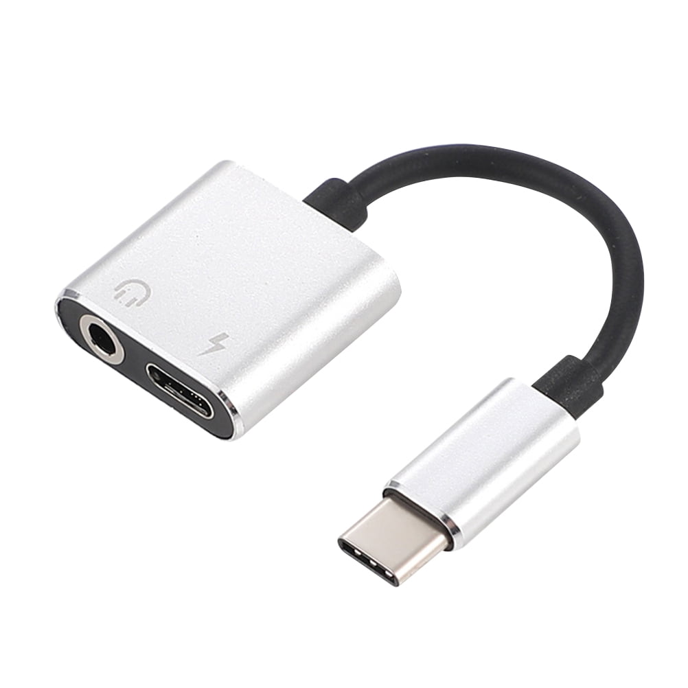 USB Type C to 3.5mm Audio Adapter Cable 2 In 1 Type-C to 3.5mm Jack Stereo Headphone Mic Adapter ...