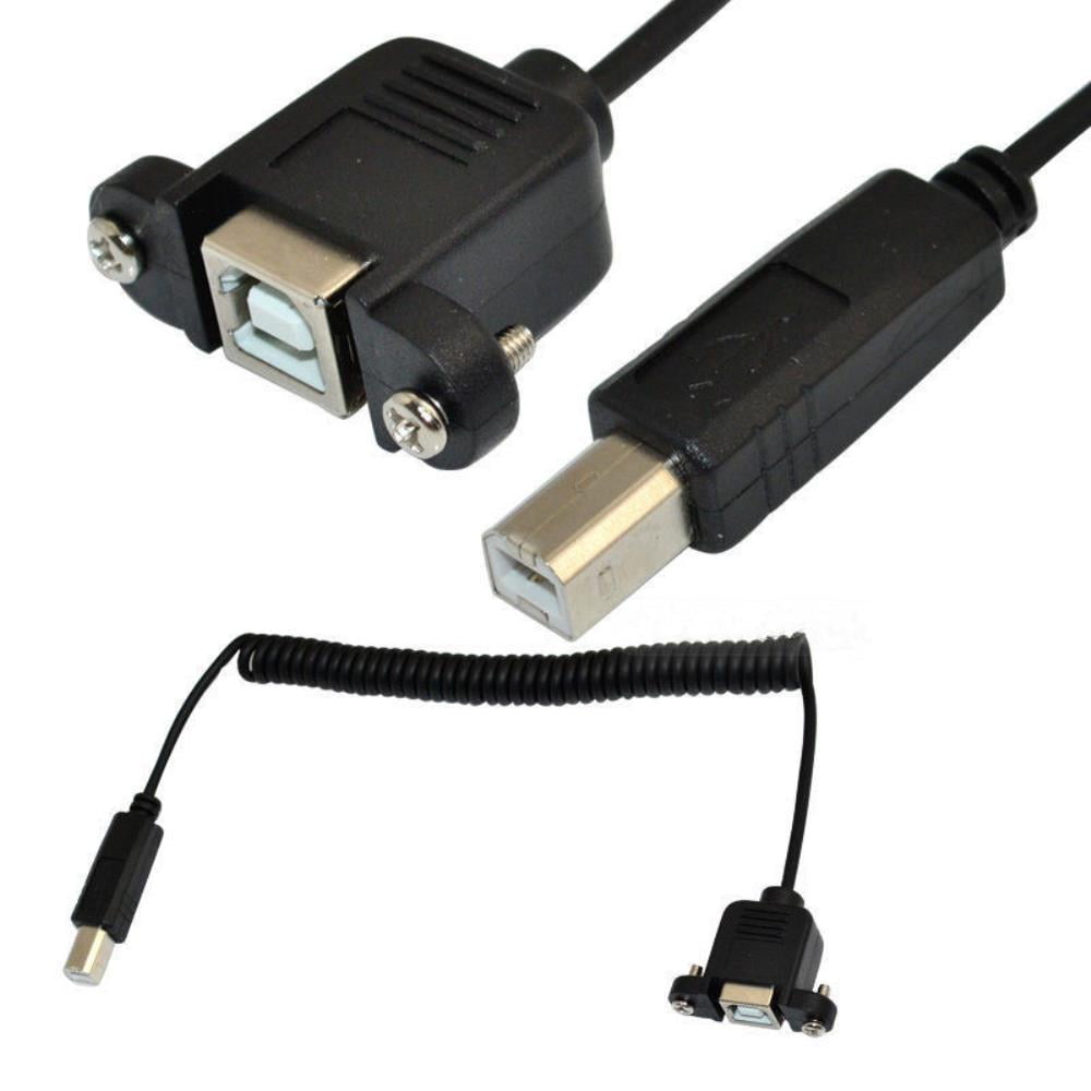 USB Type B Male to Female Cable USB 2.0 B Female Panel Mount to B male ...
