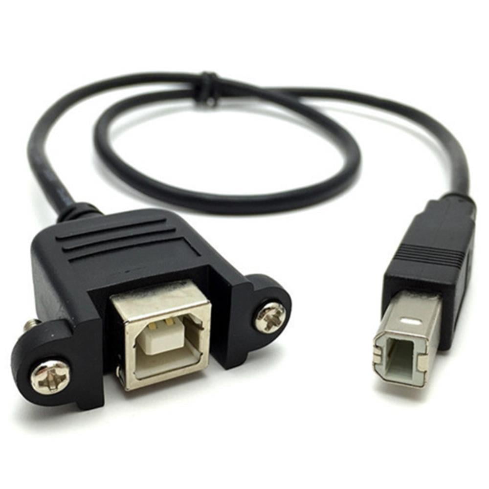 USB Type B male to USB B female Printer Panel Mount Extension Sync ...