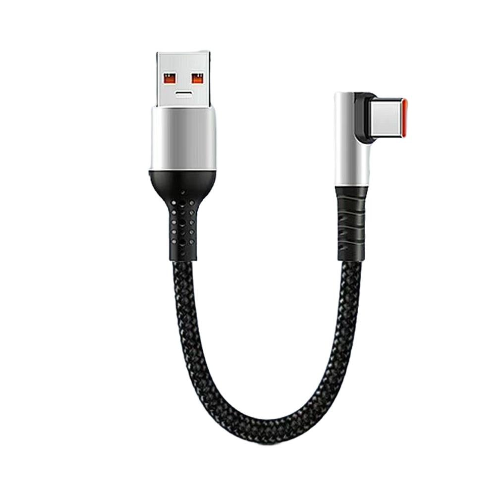 USB to Type C 90 Degree Elbow Short Data Cable for Fast Charging ...