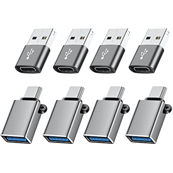 USB Type C Adapter 8 Pack,USB to USB C Adapter,USBC Type A Male Female ...