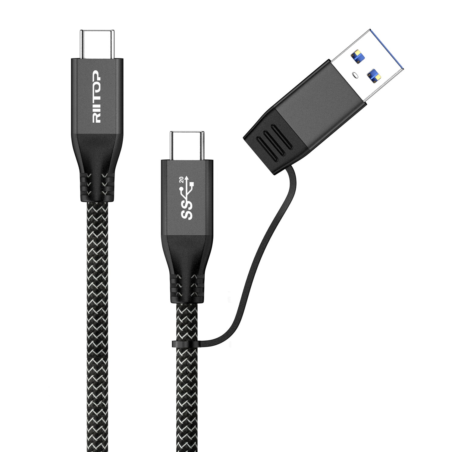 USB Type C to C Cable 20Gbps, 100W PD Fast Charging Charger Cable 1FT ...