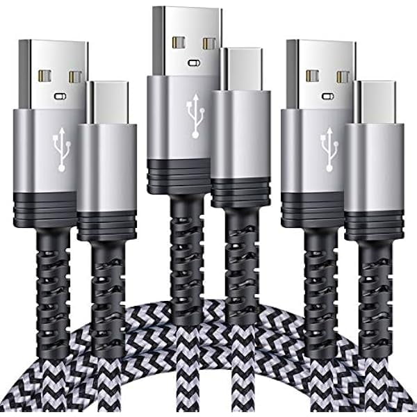 USB Type C Cable, 3Pack 6ft USB C Cable Fast Charging Cord Phone ...
