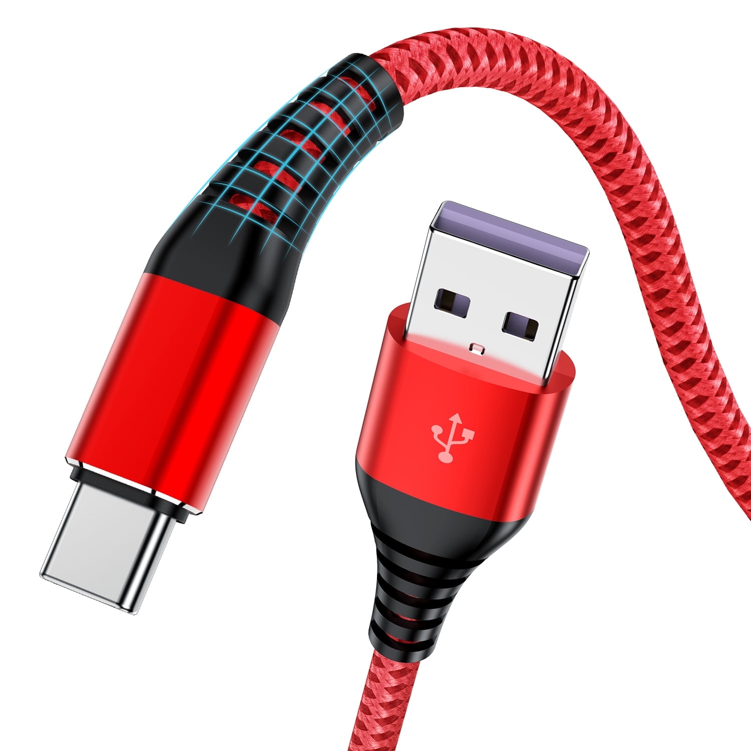 USB Type-C Cable 3pack 10ft Fast Charging 3A Quick Charger Cord, Type C ...