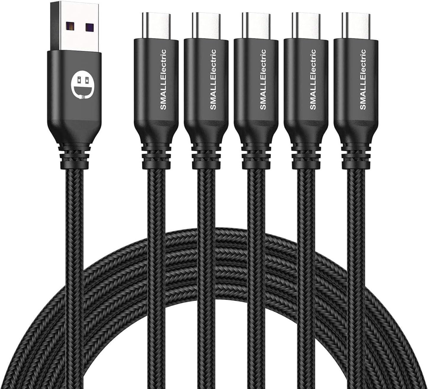 USB Type C Cable 5-Pack 3FT, USB Type A to C Fast Car Charger Cords for ...