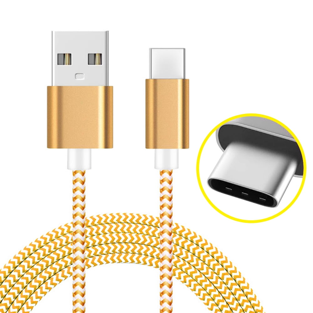USB Type C Cable, USB C to USB A Charger, Nylon Braided Fast Charging ...