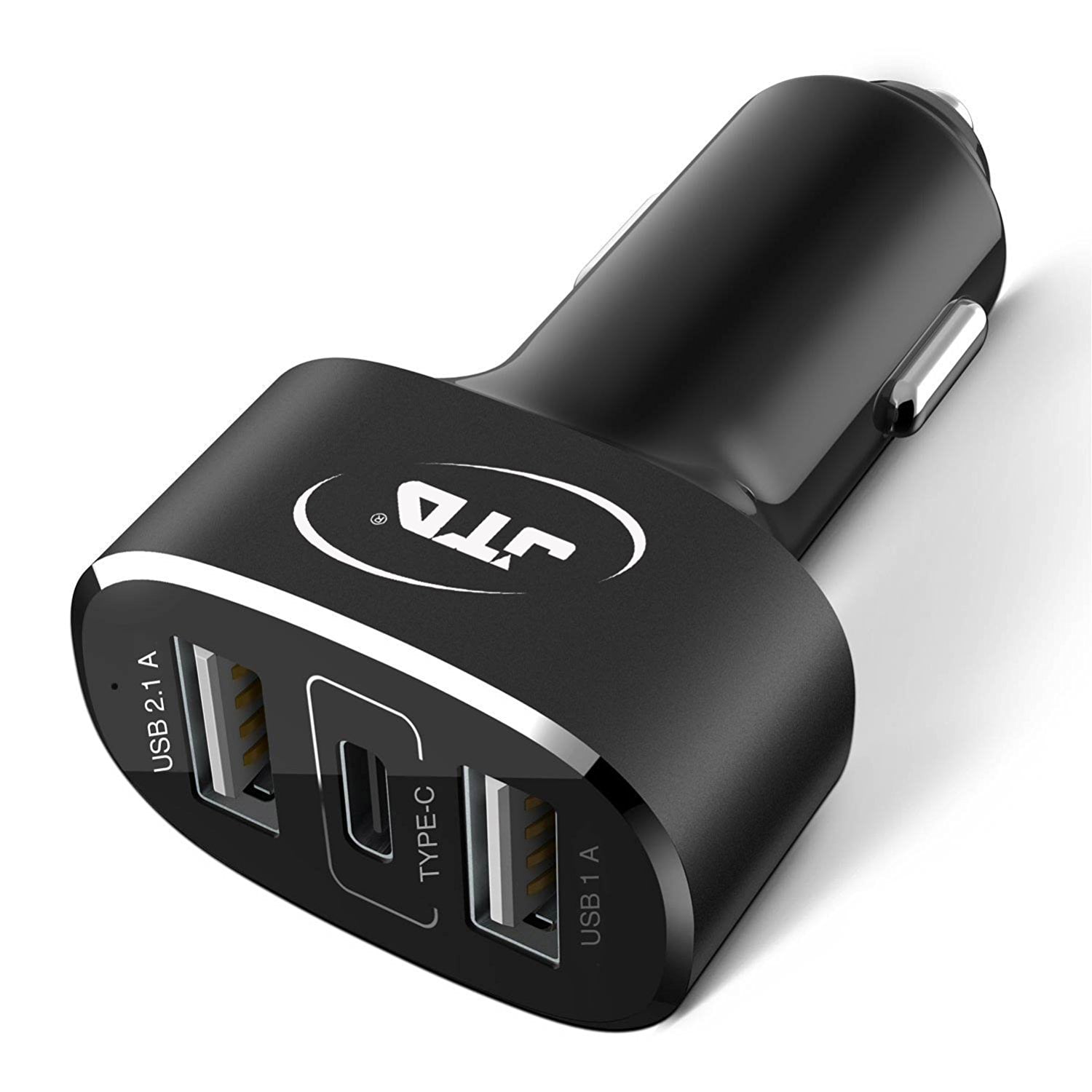 JTD USB C & Type A 3-Port Car Charger ‚Äì Rapid 5Amp 25W Adapter for ...