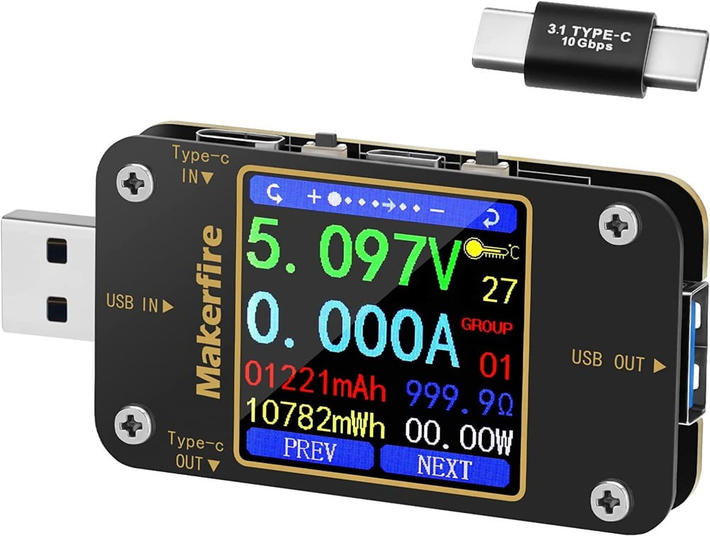 USB Type C Multimeter Current Meter Voltmeter Voltage Digital Tester ...