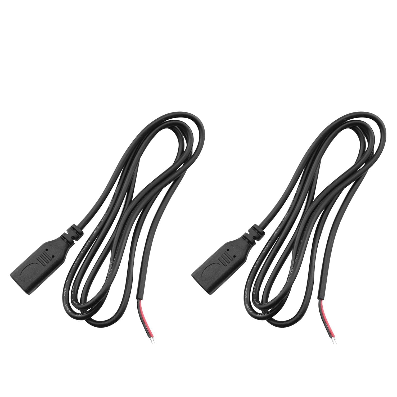 USB Type-C Pigtail Cable 2PCS 1m/3.2ft 22AWG USB-C Plug to 2 Pin Bare ...