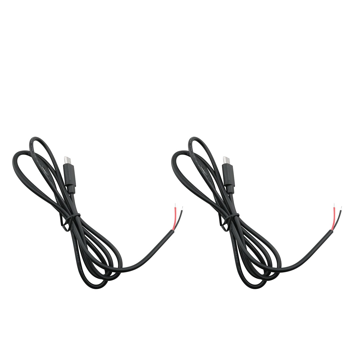 USB Type-C Pigtail Cable 2PCS 1m/3.2ft 22AWG USB-C Plug to 2 Pin Bare ...