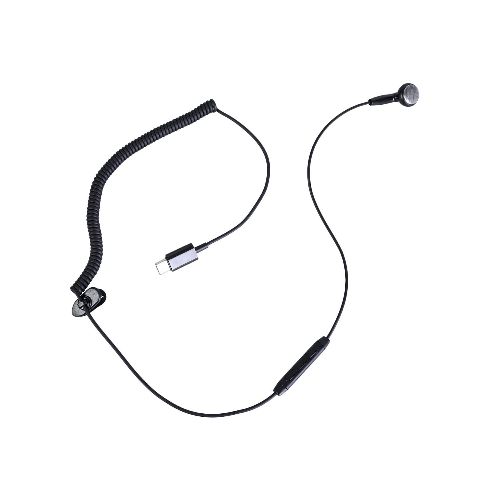 USB Type C Spring Digital Single Side Earphones for Driving with Call ...