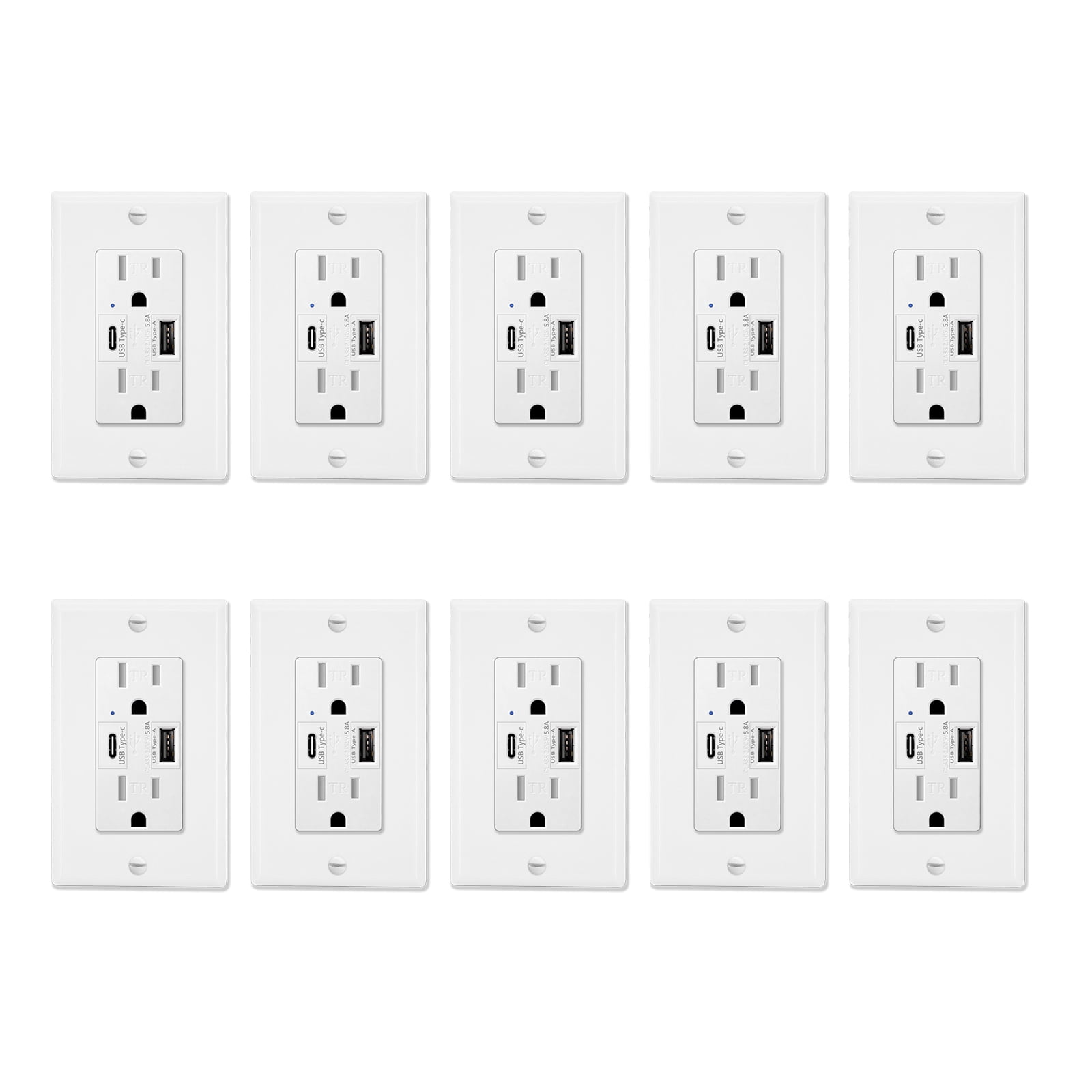 USB Type C Wall Outlet, ‎GREENCYCLE Dual High Speed Duplex Receptacle ...