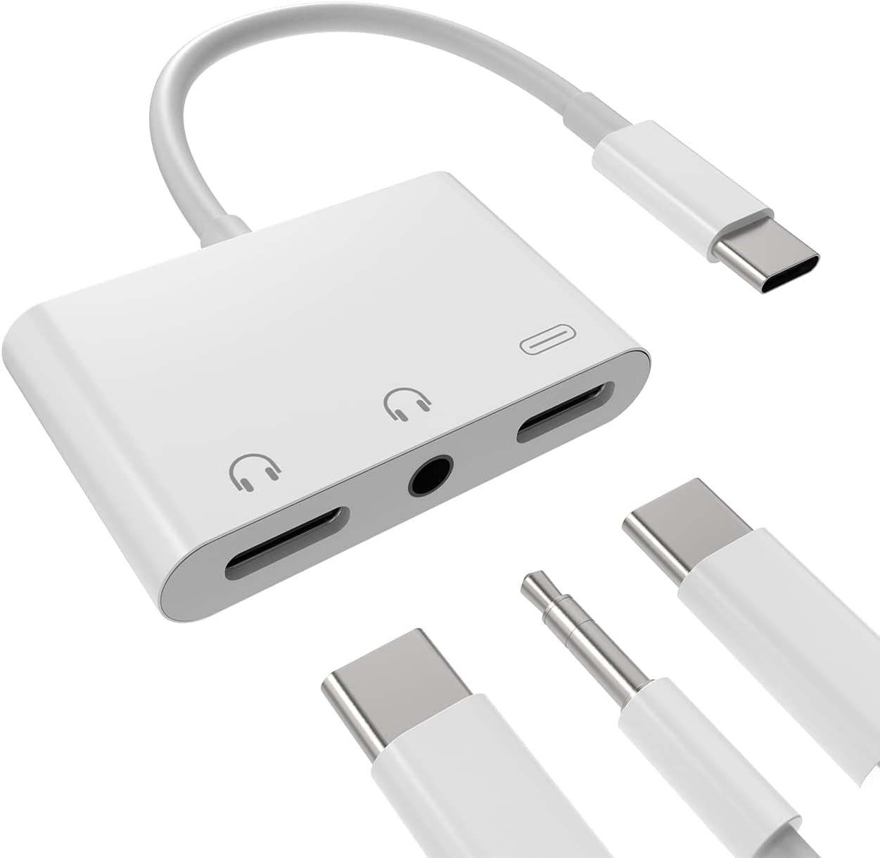 USB Type C to 3.5mm Headphone Jack Adapter, Supports 60W Fast Charging ...