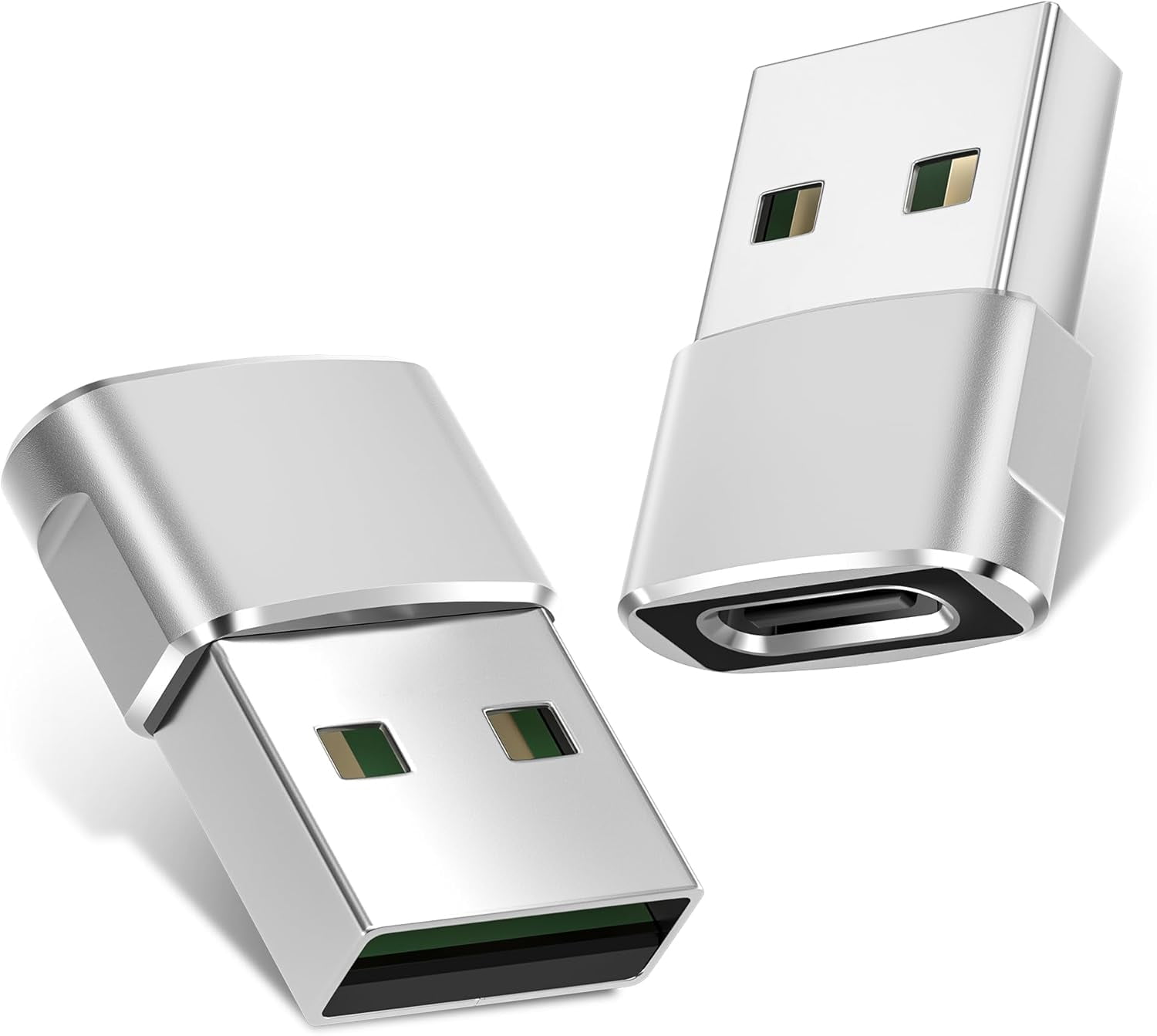 USB to USB C Adapter 2 Pack,Type-C Female to A Male Car Charger ...
