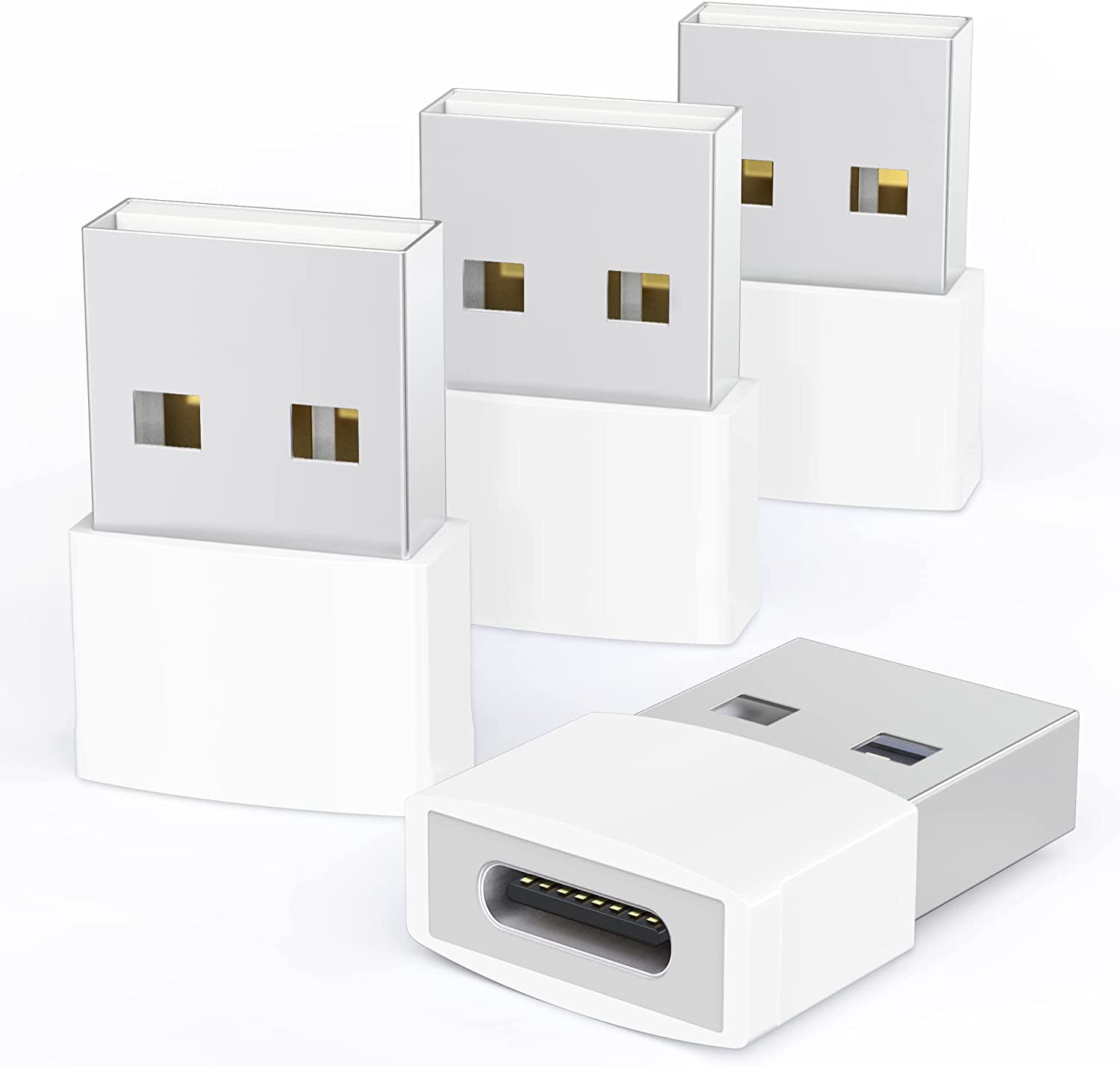 USB to USB C Adapter 4 Pack, Type C Female to USB Male Converter Power ...