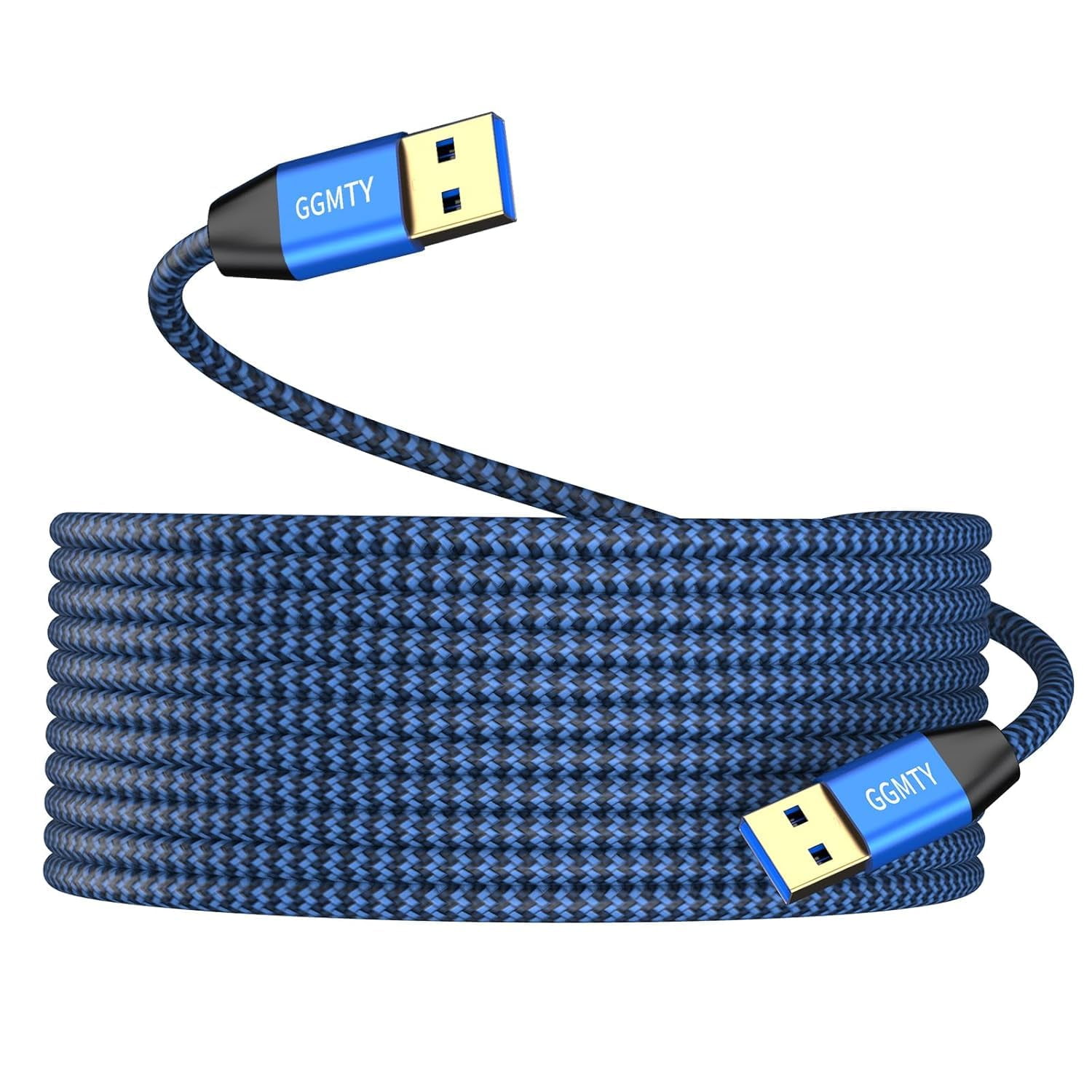 USB to USB Cable 25FT,Durable Braidedfor USB 3.0 Male to Male Type A to ...