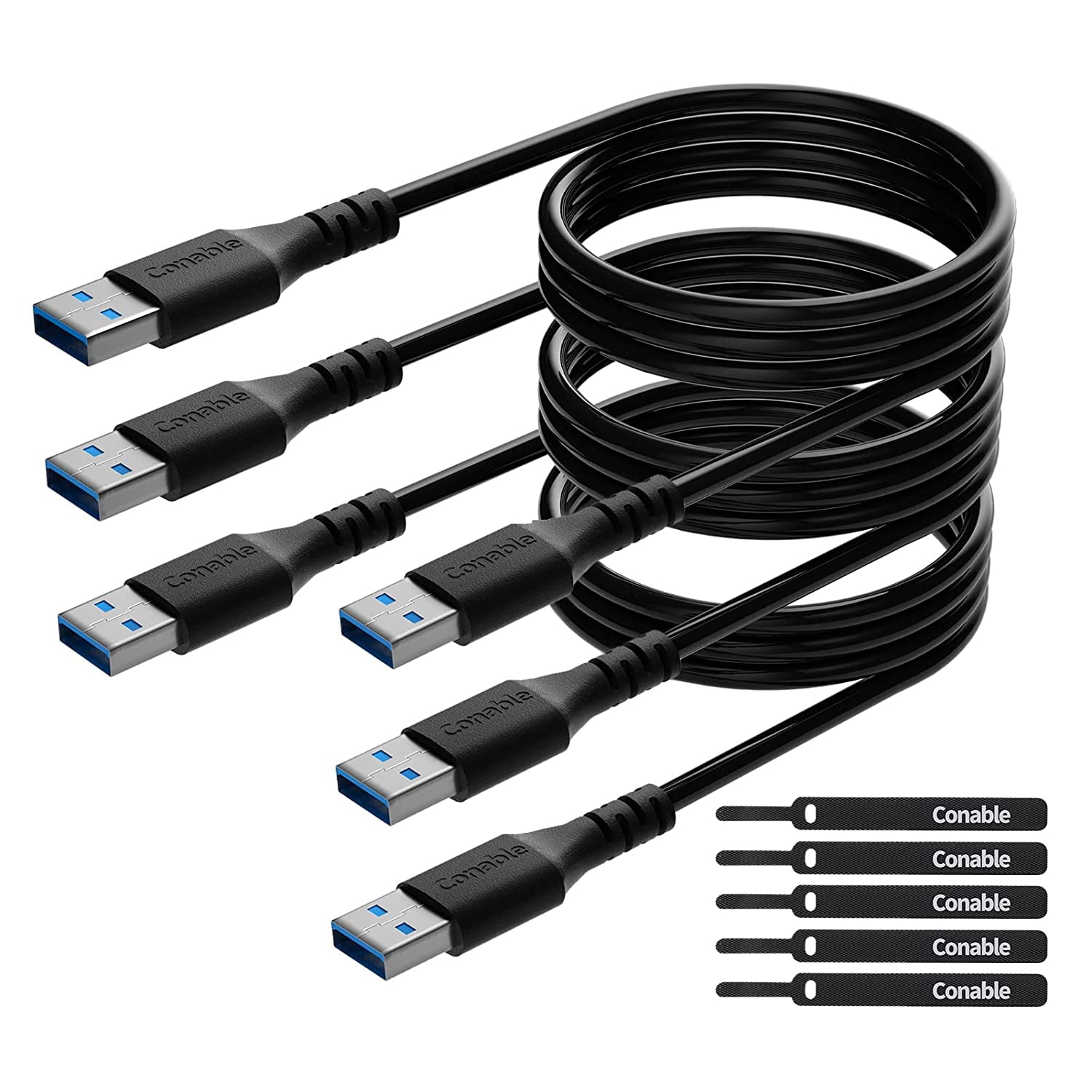 USB to USB Cable 4 Feet (3 Pack), USB 3.0 Male to Male Cord, Type A ...