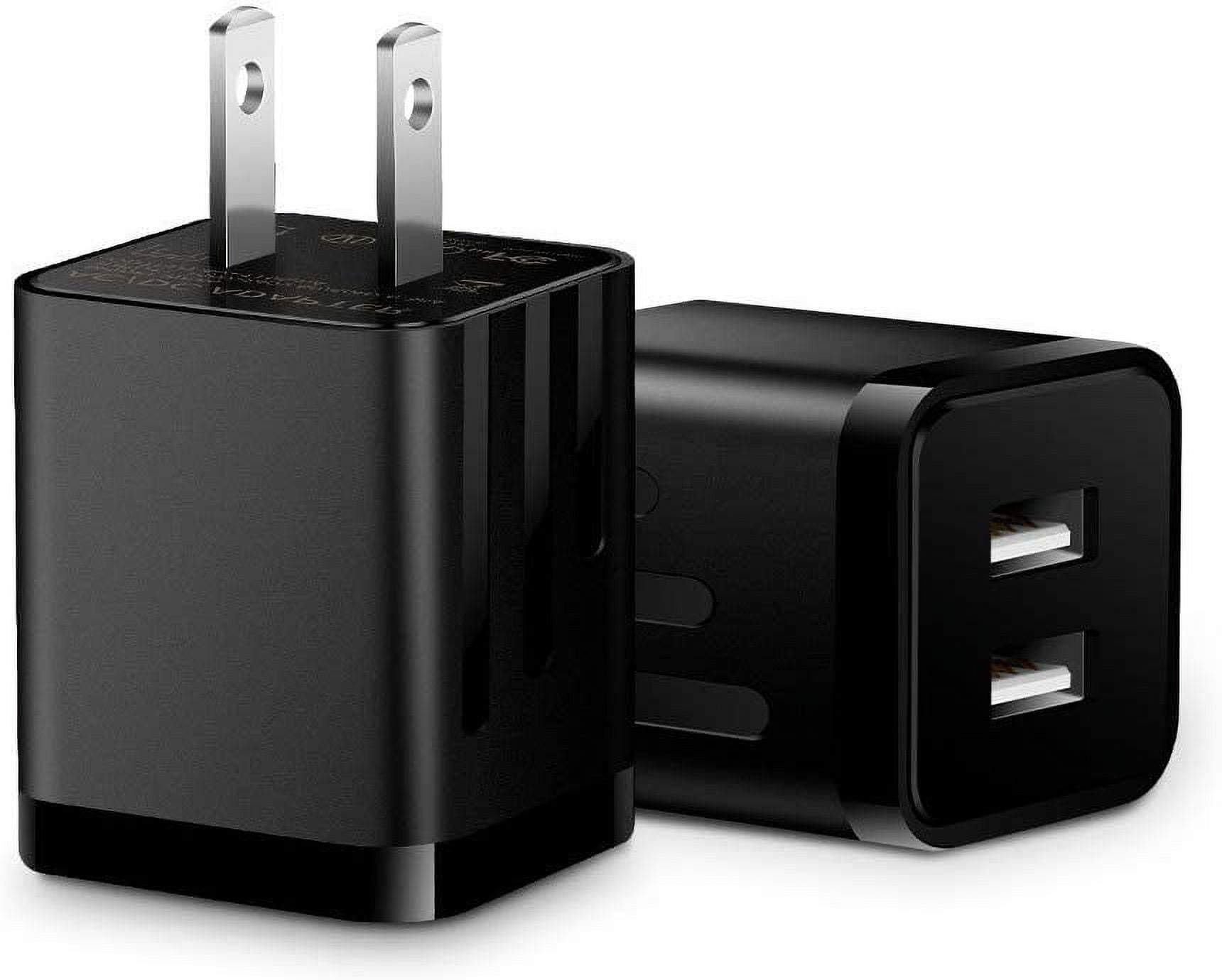USB Wall Charger, 2-Pack Dual Port USB Wall Plug Charging Adapter ...
