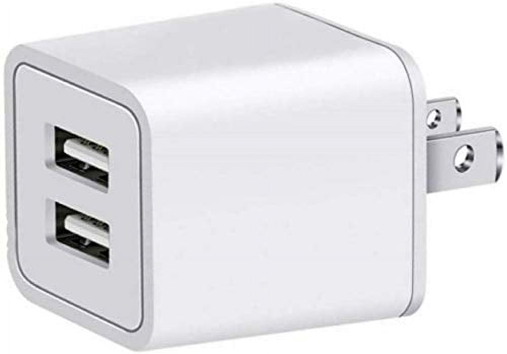 USB Wall Charger, 2-Port USB Charger Home Travel Wall Plug Power ...