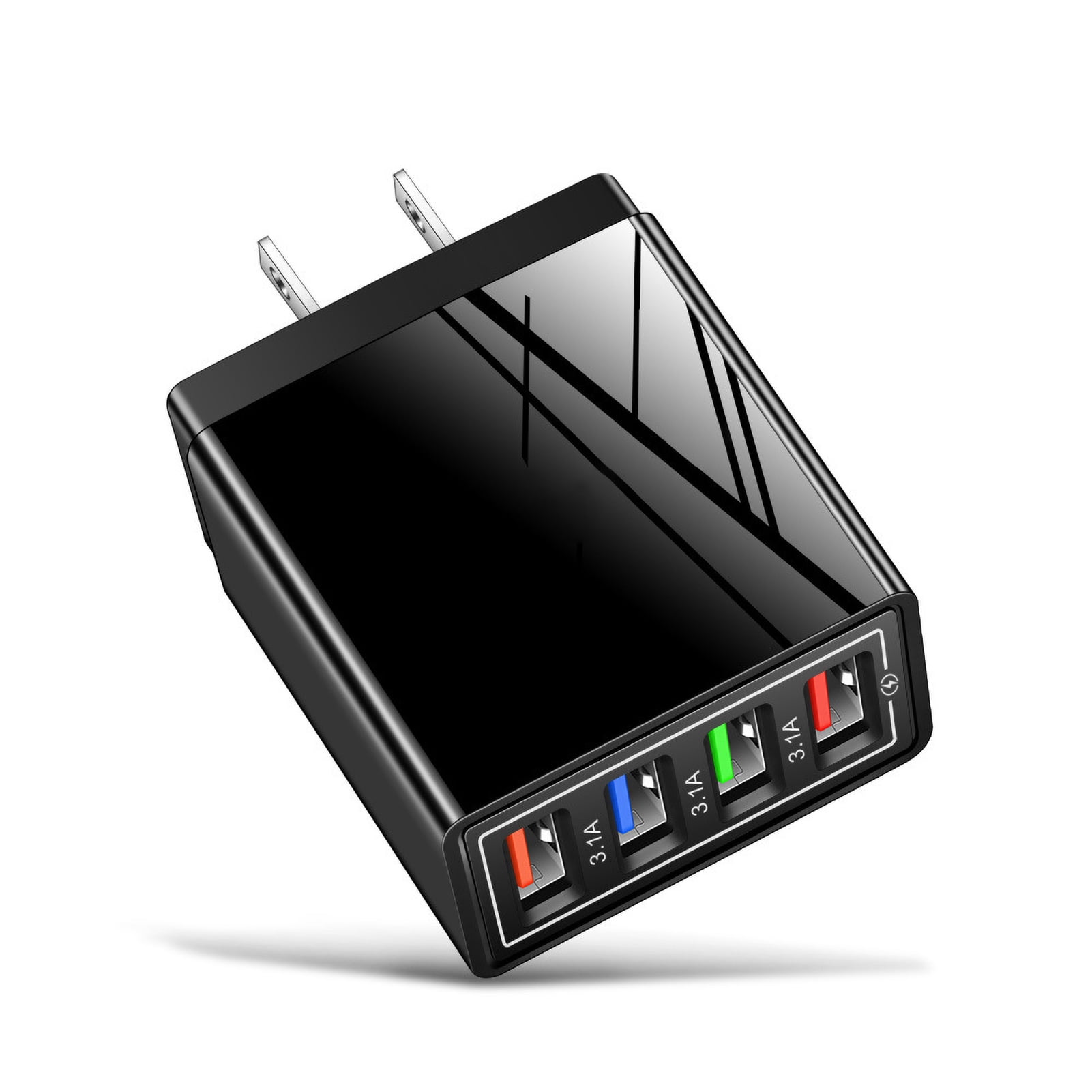 USB Wall Charger 4 Port 3.1A Fast USB Charging Plug Adapter with LED ...